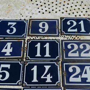 Frennch Enamel House Numbers Metal French Street Signs Blue and White ...