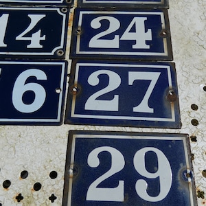 Frennch Enamel House Numbers Metal French Street Signs Blue and White ...