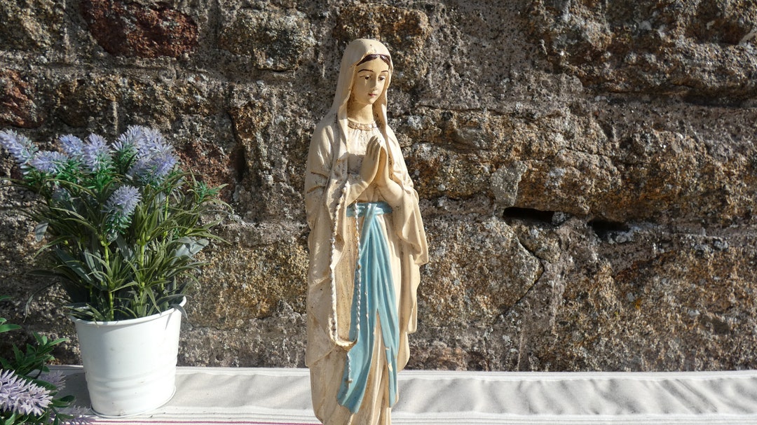 The Virgin Mary Religious Statue Church Icon Plaster Vigure Chalk ...