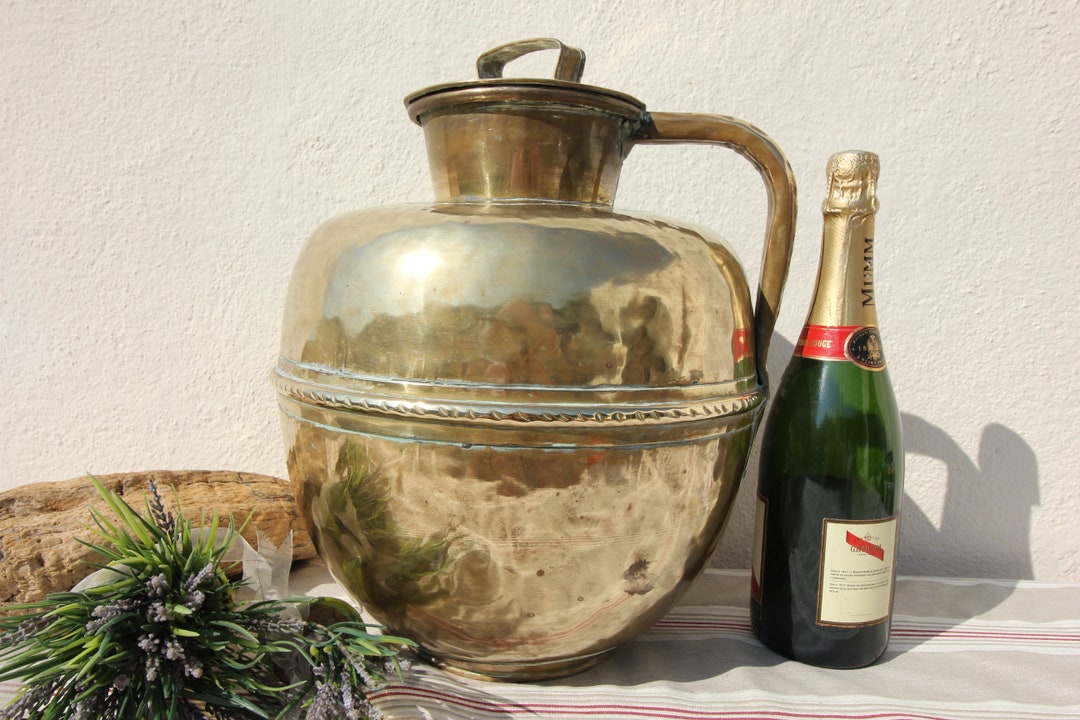 French Yellow Brass Copper Extra Large Big and Amazing Water Jug ...