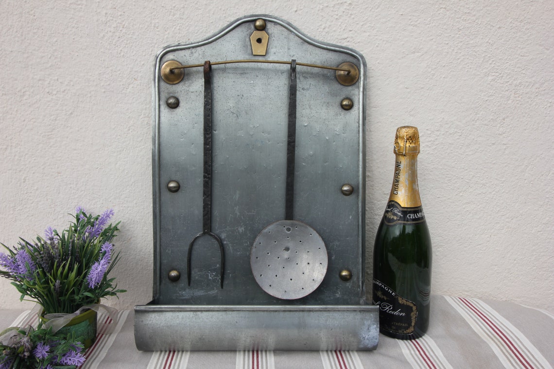 French Utensil Rack Pewter Kitchen Rack Utensil Kitchen Decor - Etsy
