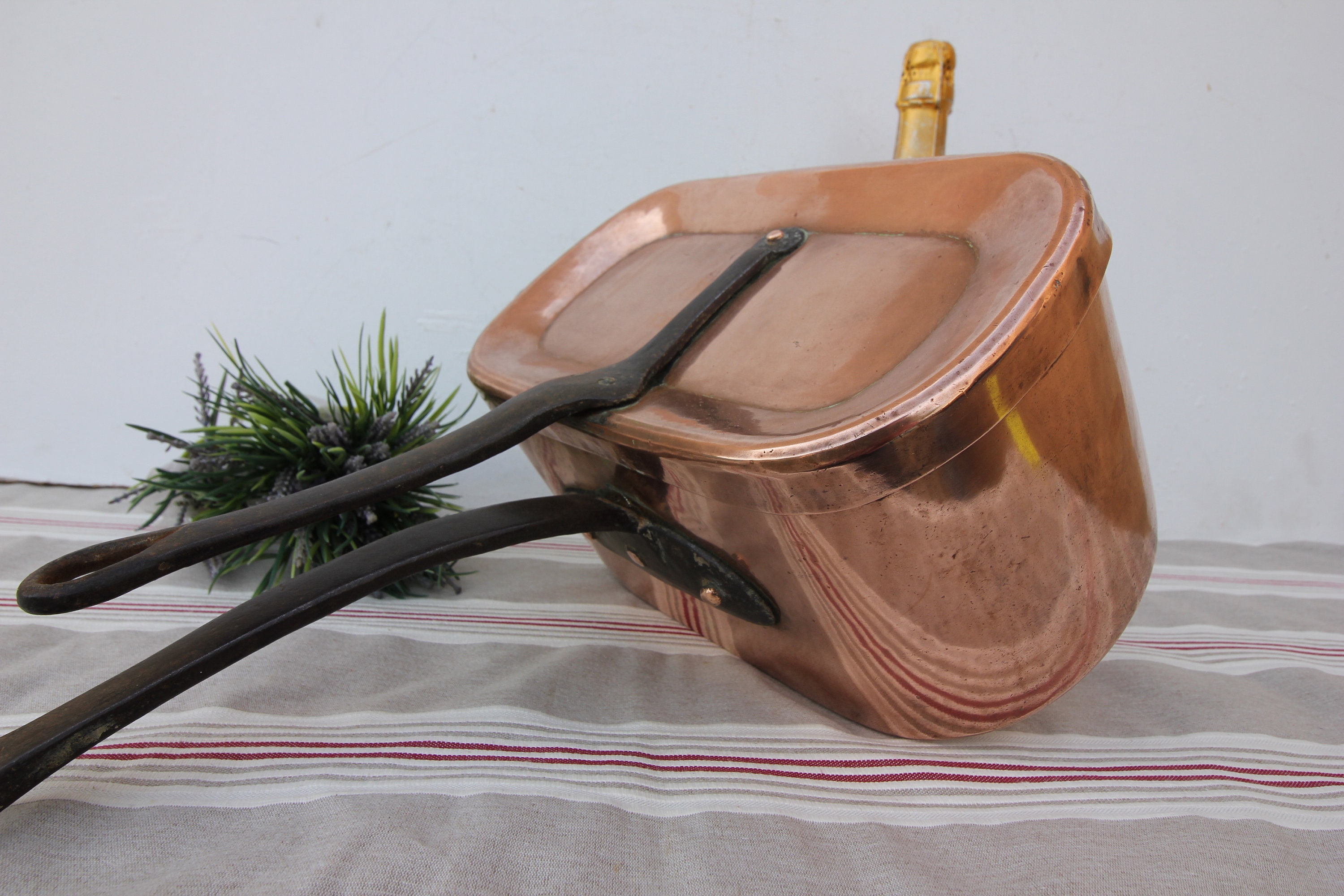 French Antique copper Daubiere stock pot casserole pot stewing | Etsy