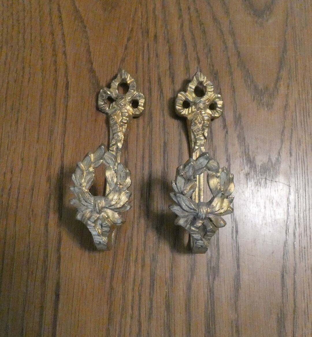 French Pair of Gilded Bronze Hold Backs , Tie Backs , Bronze Tie Backs ...