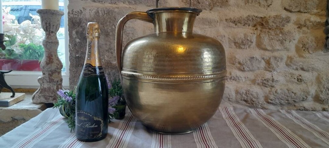Brass Antique Jug Big Jug Large Jug and Lid Milk Churn Water Jug French ...