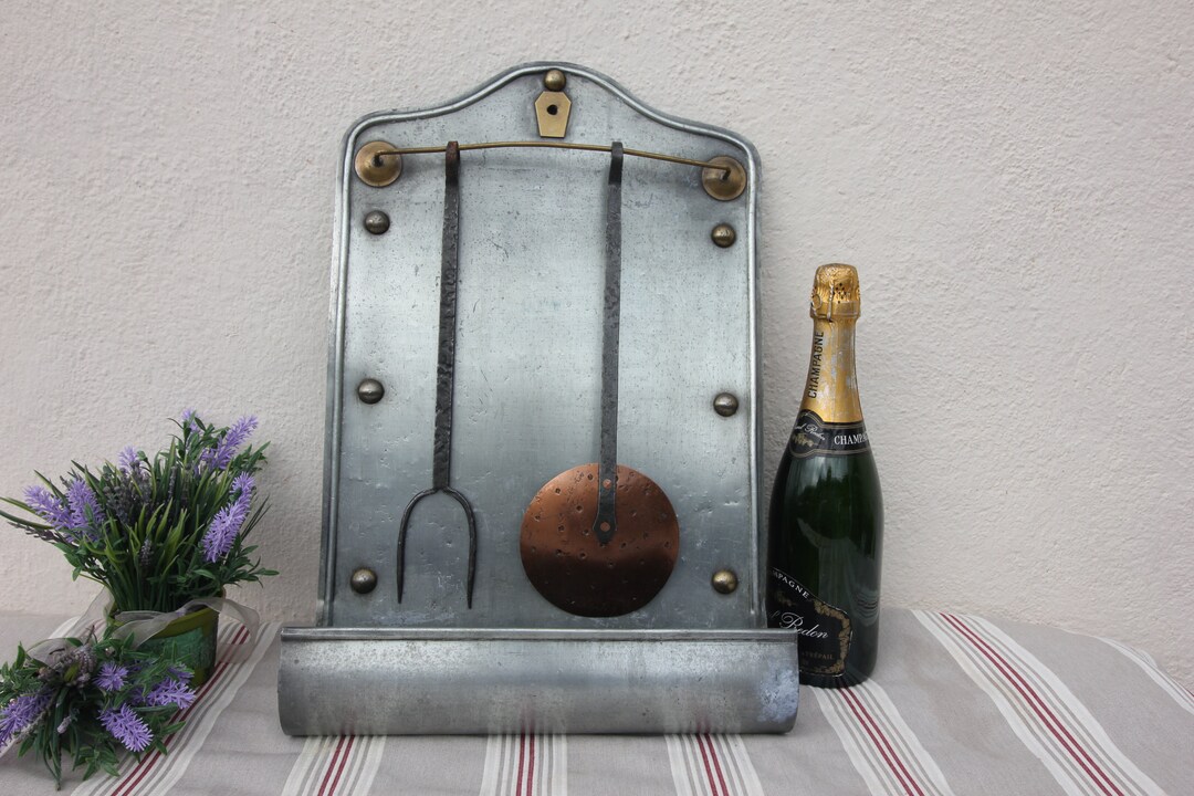 French Utensil Rack Pewter Kitchen Rack Utensil Kitchen Decor Butchers ...
