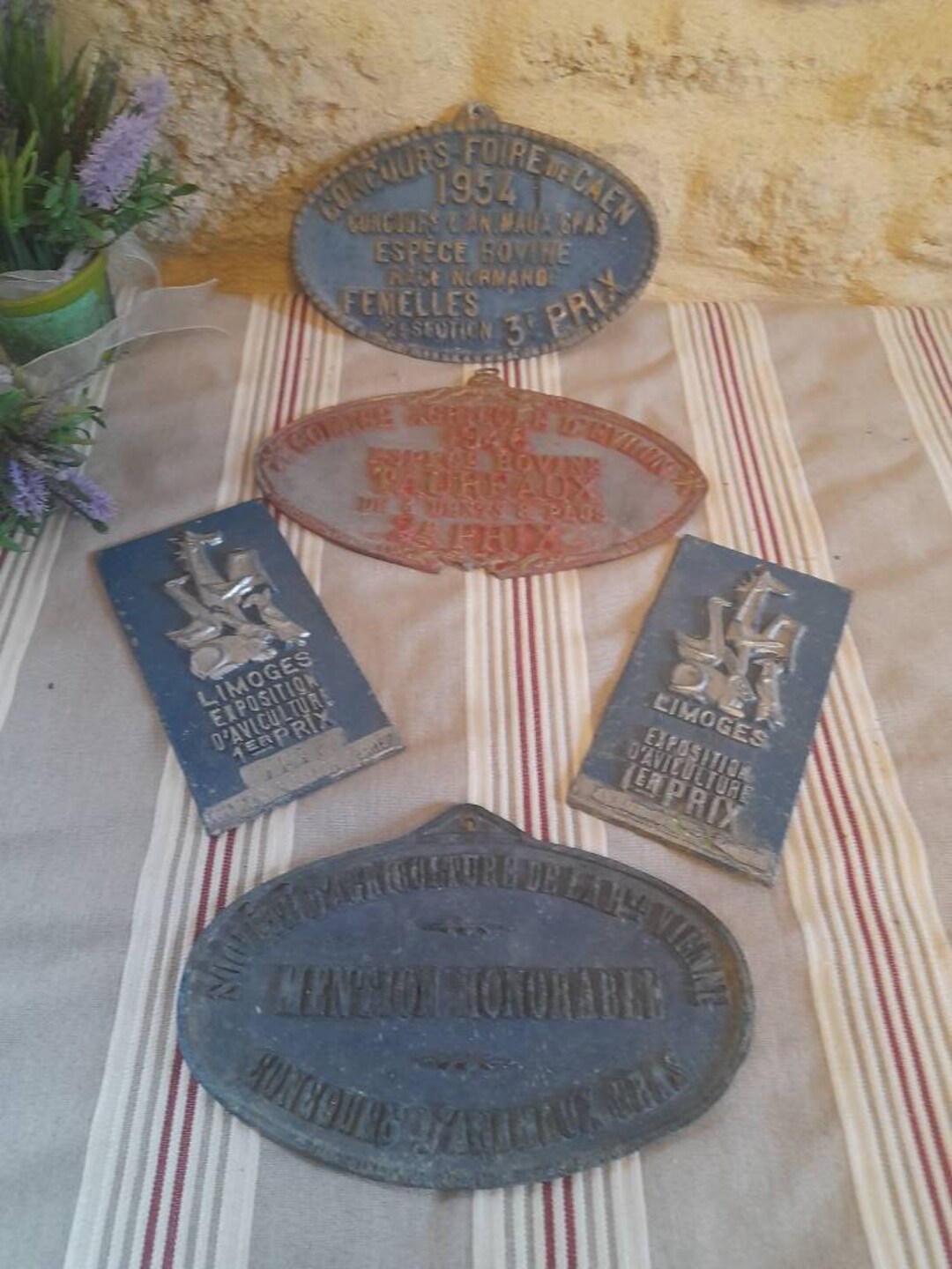 French Plaques Award Winning Plaques Concours D Agricultural 1946/1954 ...