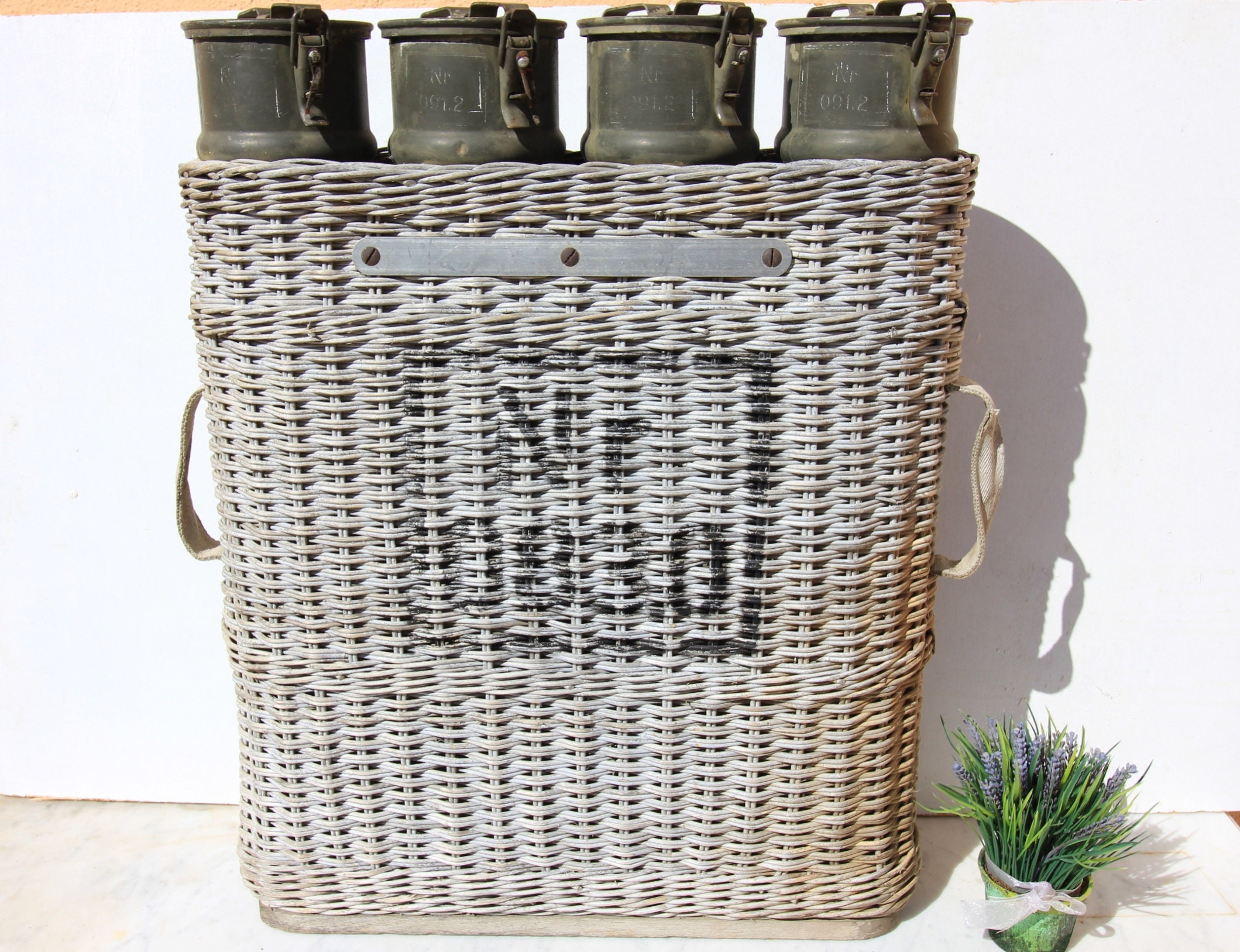 WWII Wicker artillery shell carrier | Etsy