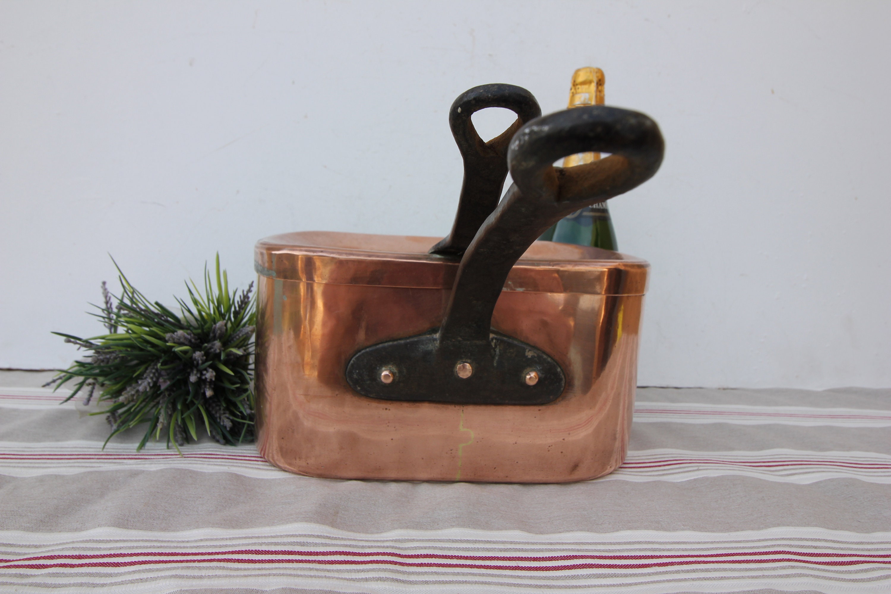 French Antique copper Daubiere stock pot casserole pot stewing | Etsy