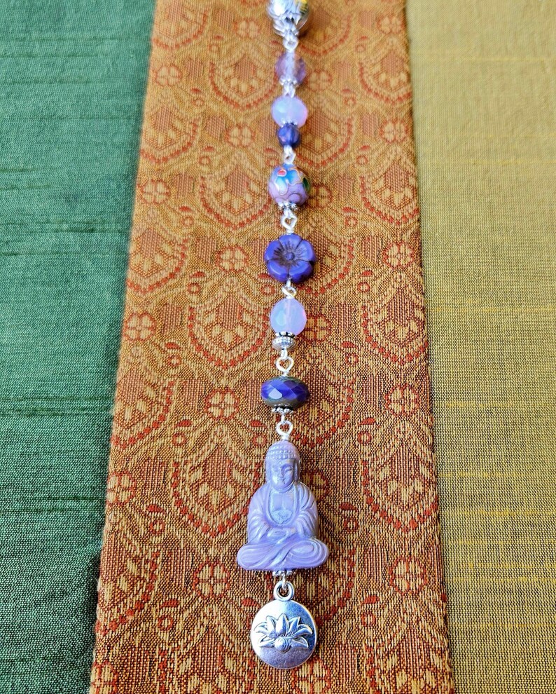 Purple Buddha Car Charm: Vintage Cloisonne Rearview Mirror Dangle - Etsy