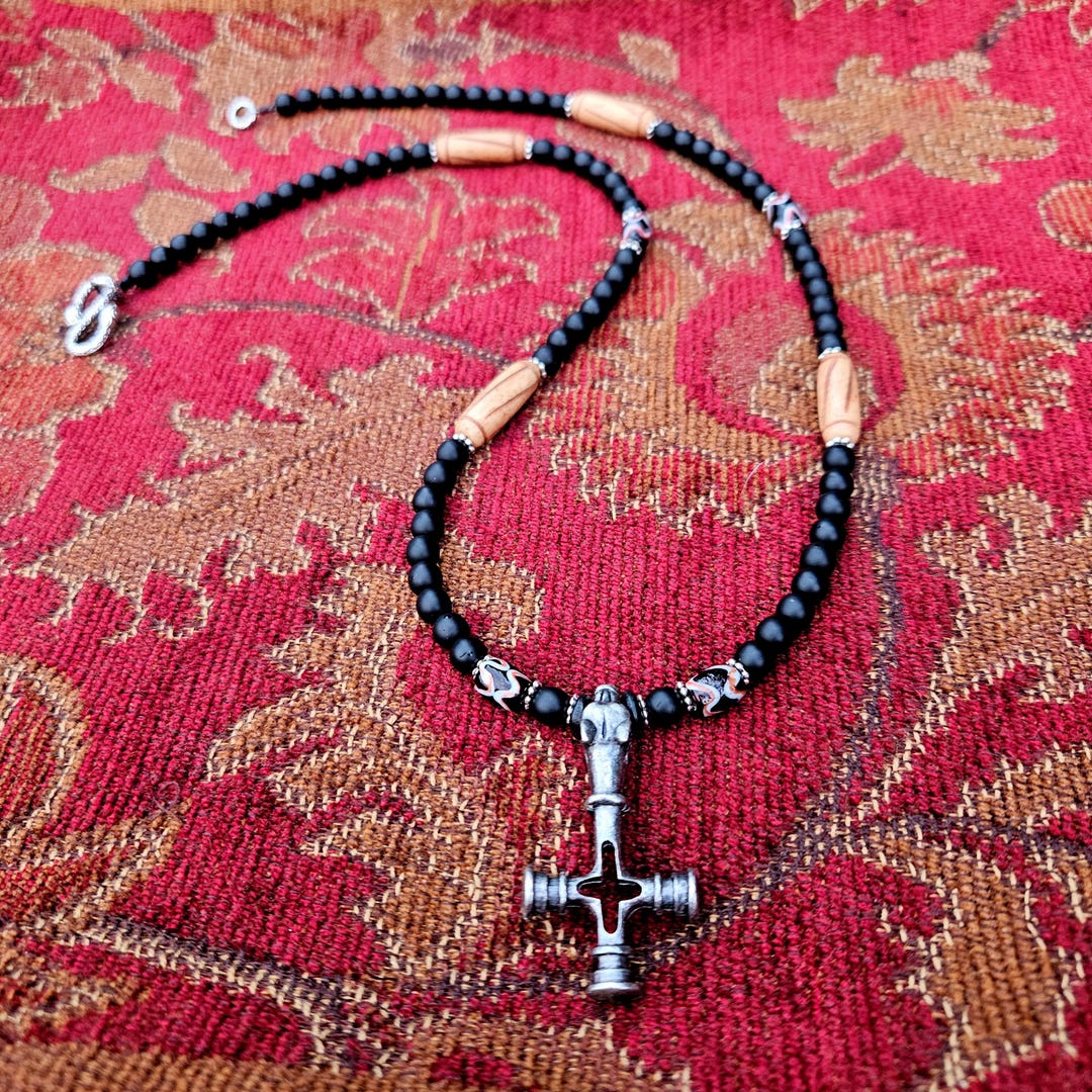 Viking Wolf Cross Thors Hammer Unisex Viking Necklace Norse Wolf ...