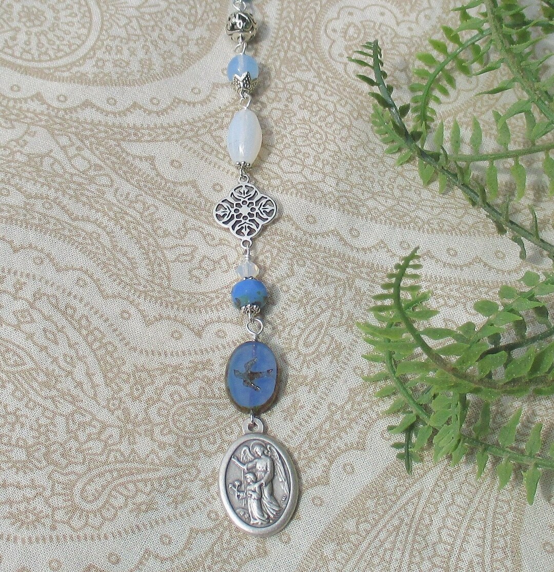 Saint Michael Guardian Angel Car Charm: Catholic Rearview Mirror ...