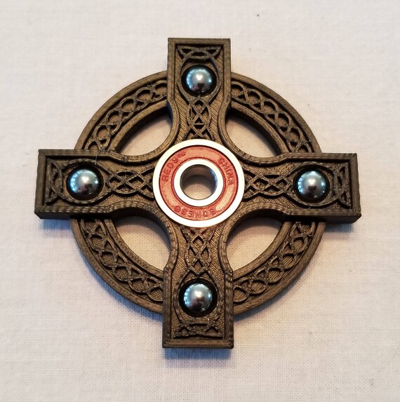 Fidget Spinner Celtic Cross 3D Printed Black | Etsy