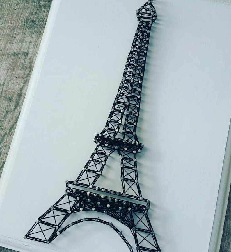 Eiffel Tower Custom String Art on Wooden Plaque Paris - Etsy