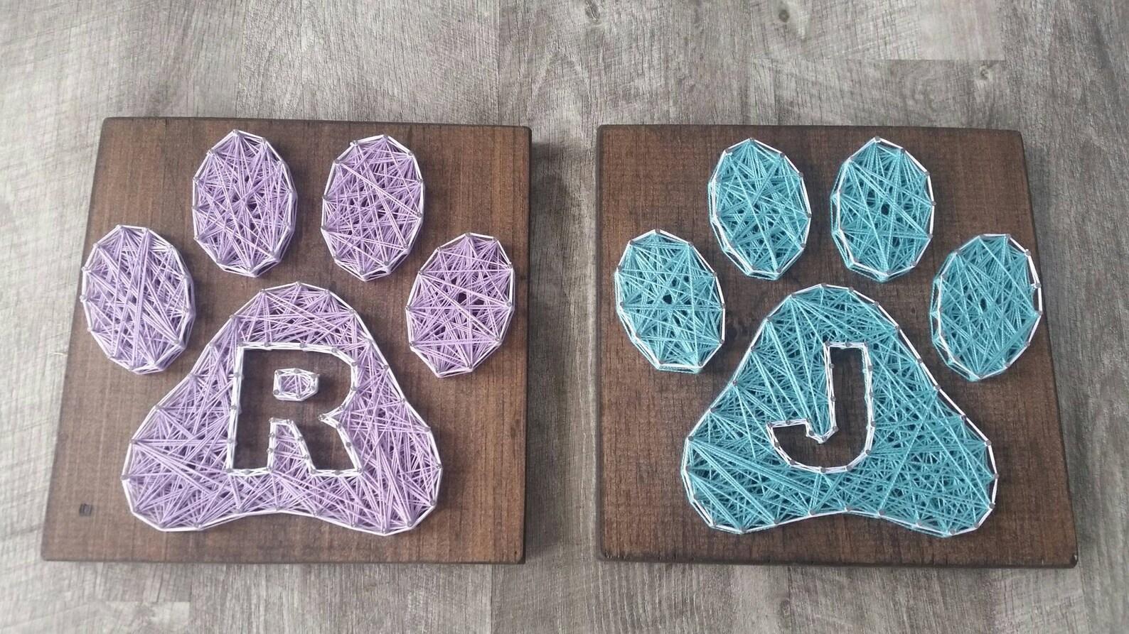 Paw Print String Art With Initial Paw Print Dog Lover - Etsy