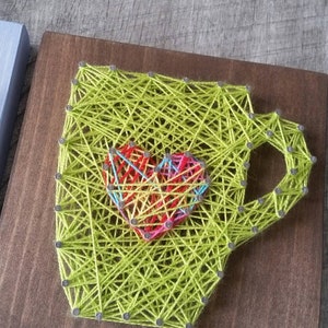 Mini Coffee Cup String Art, Mini Tea Cup String Art, Coffee Lover, Tea ...