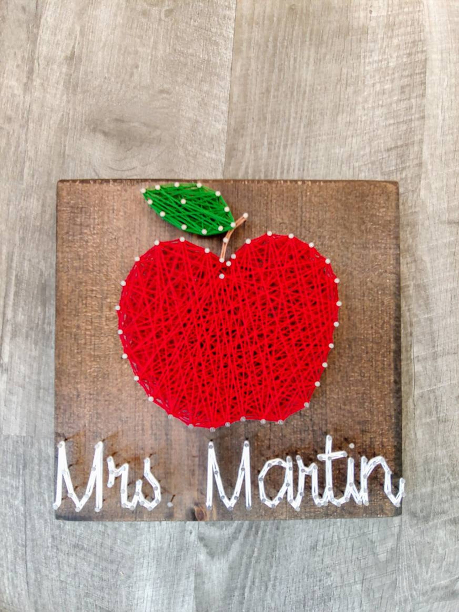 Teacher's Gift Custom Teacher String Art Apple String - Etsy