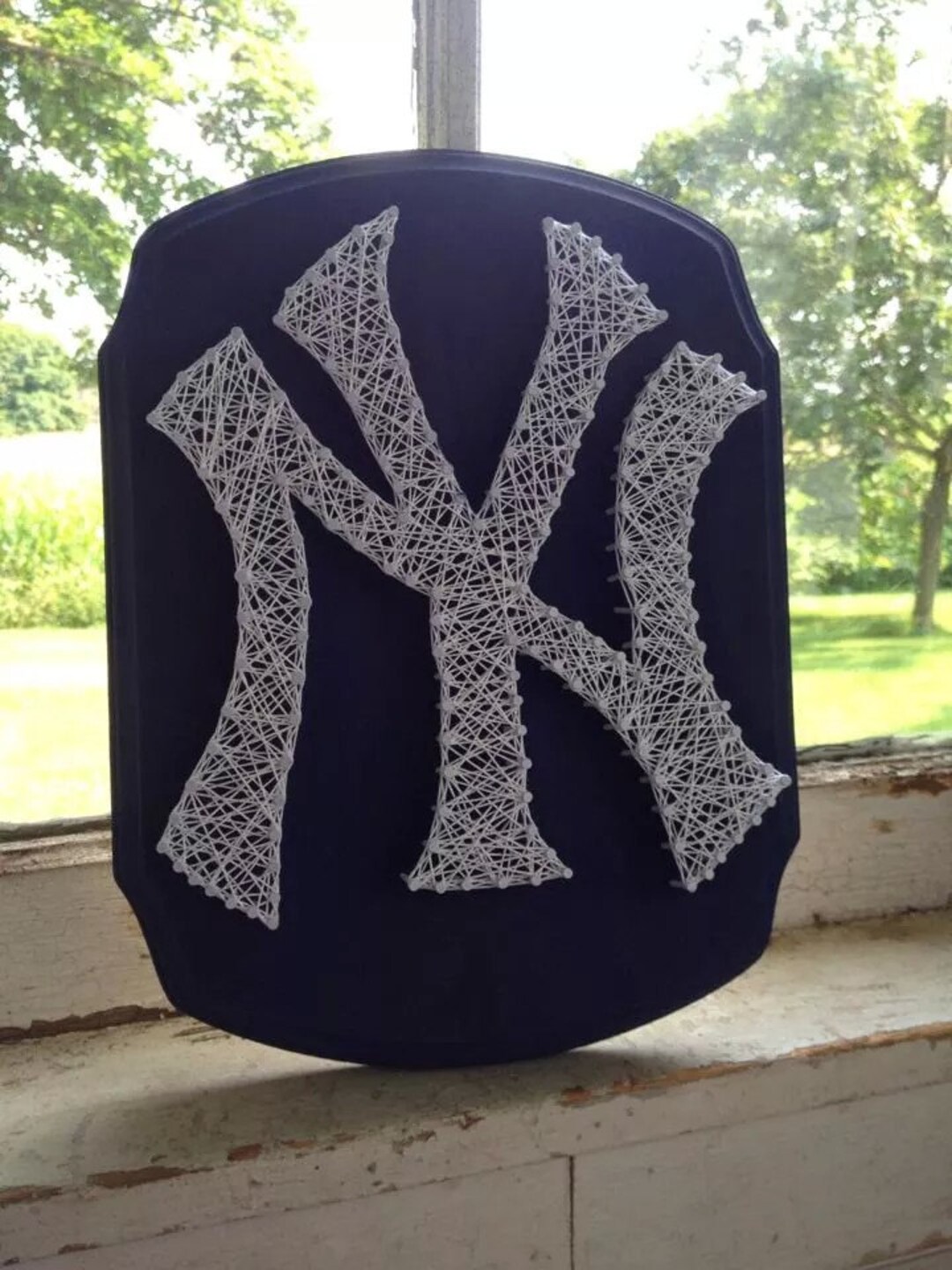 New York Yankees String Art on Wood, Baseball Wall Art, New York ...