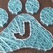 Paw Print String Art With Initial Paw Print Dog Lover - Etsy