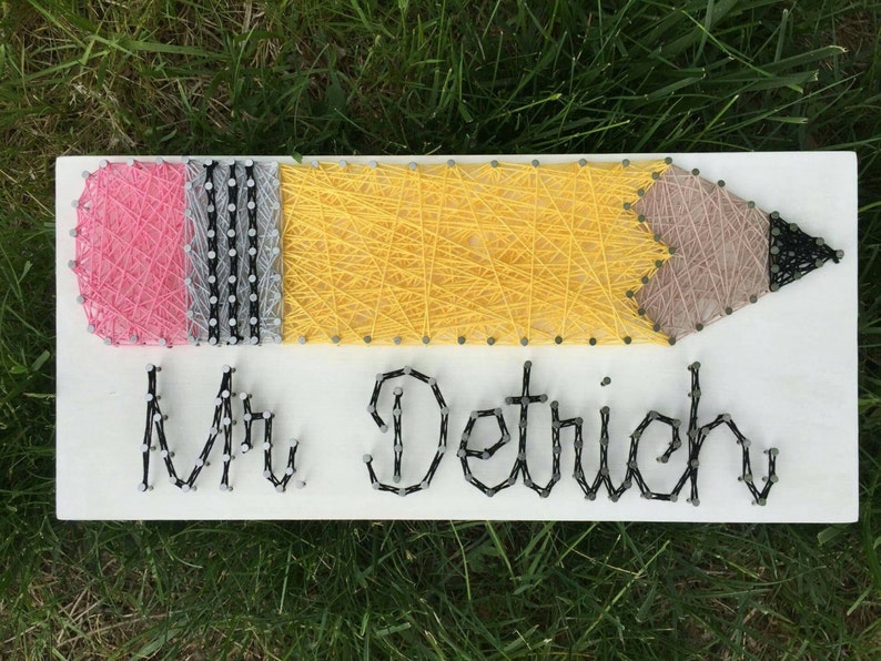 Teacher's Gift Custom Teacher String Art Pencil String - Etsy