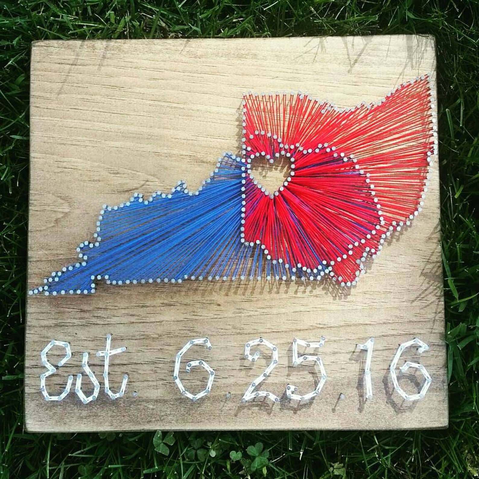 TWO State String Art WITH EST and Date Heart in 2 Places | Etsy