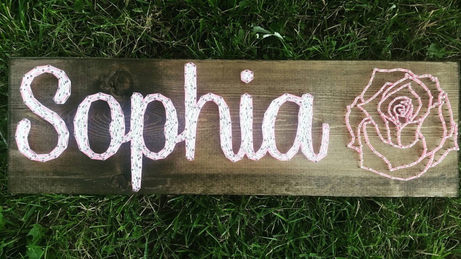 Custom Name String Art with Flower Design flowers | Etsy