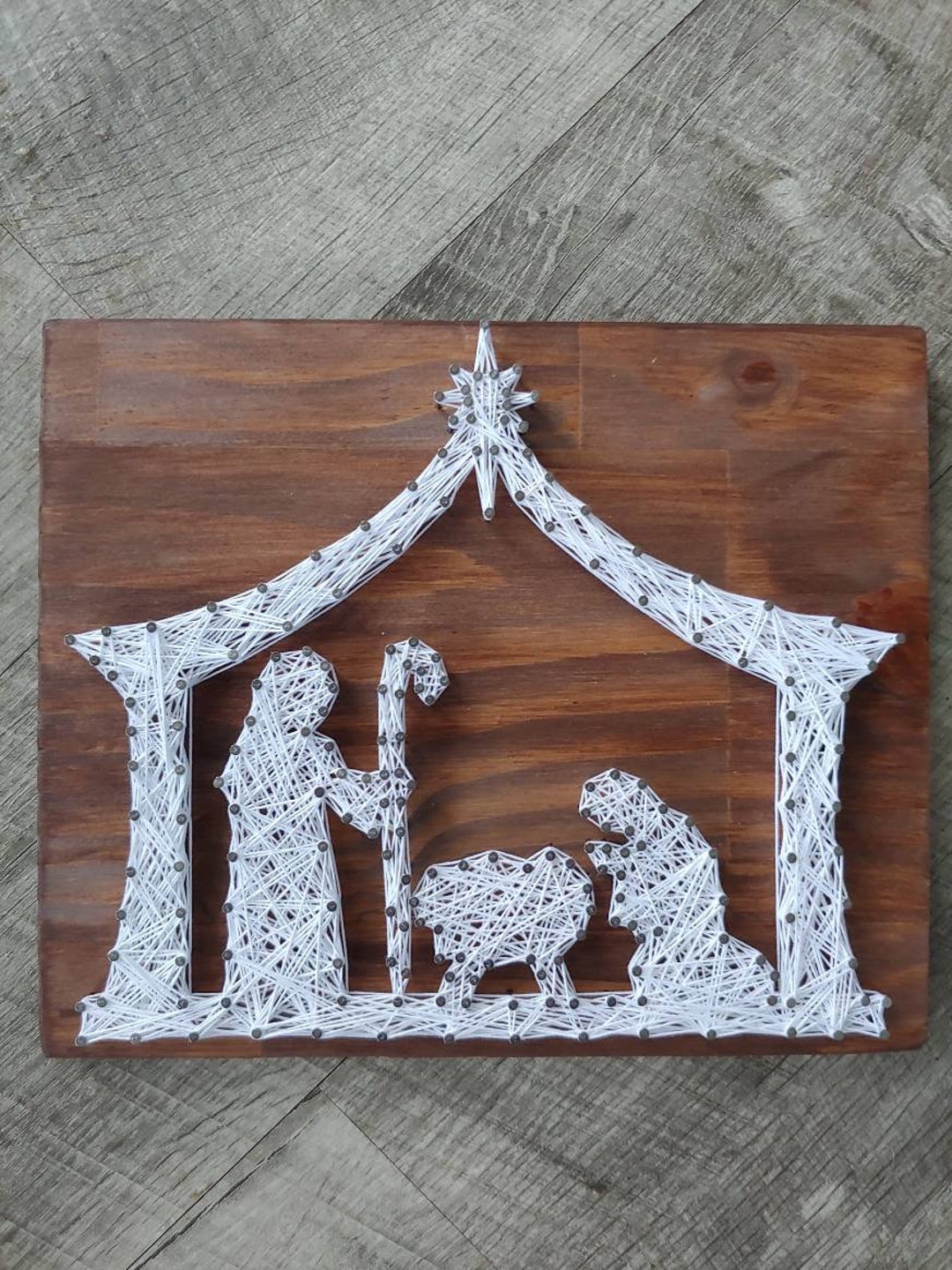 Christmas Nativity String Art, Nativity Piece, Unique Nativity ...