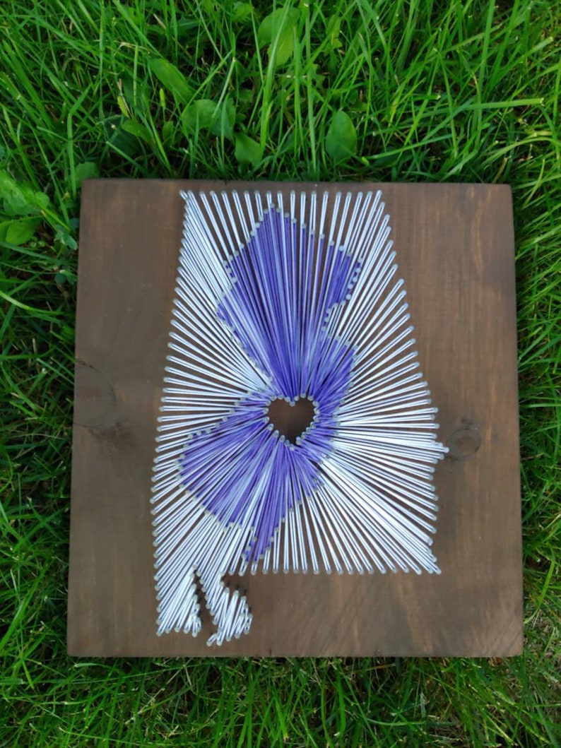 TWO State String Art nail art Heart in 2 places string art | Etsy