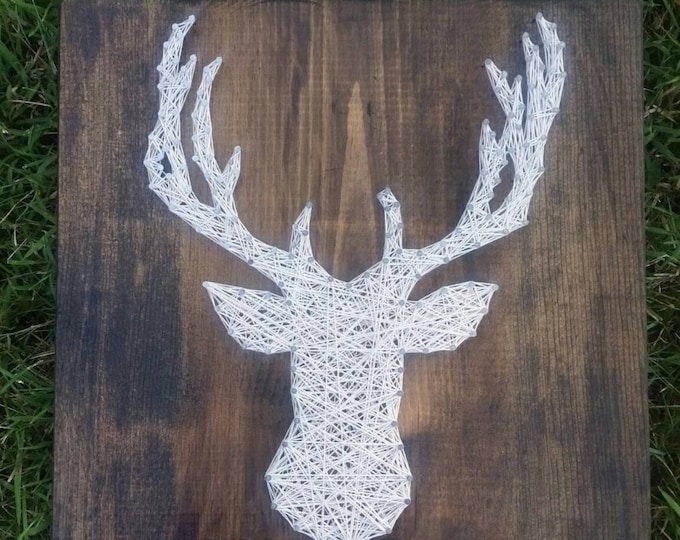 Buck Head String Art, Deer String Art, Buck and Doe, Hunter Gift ...