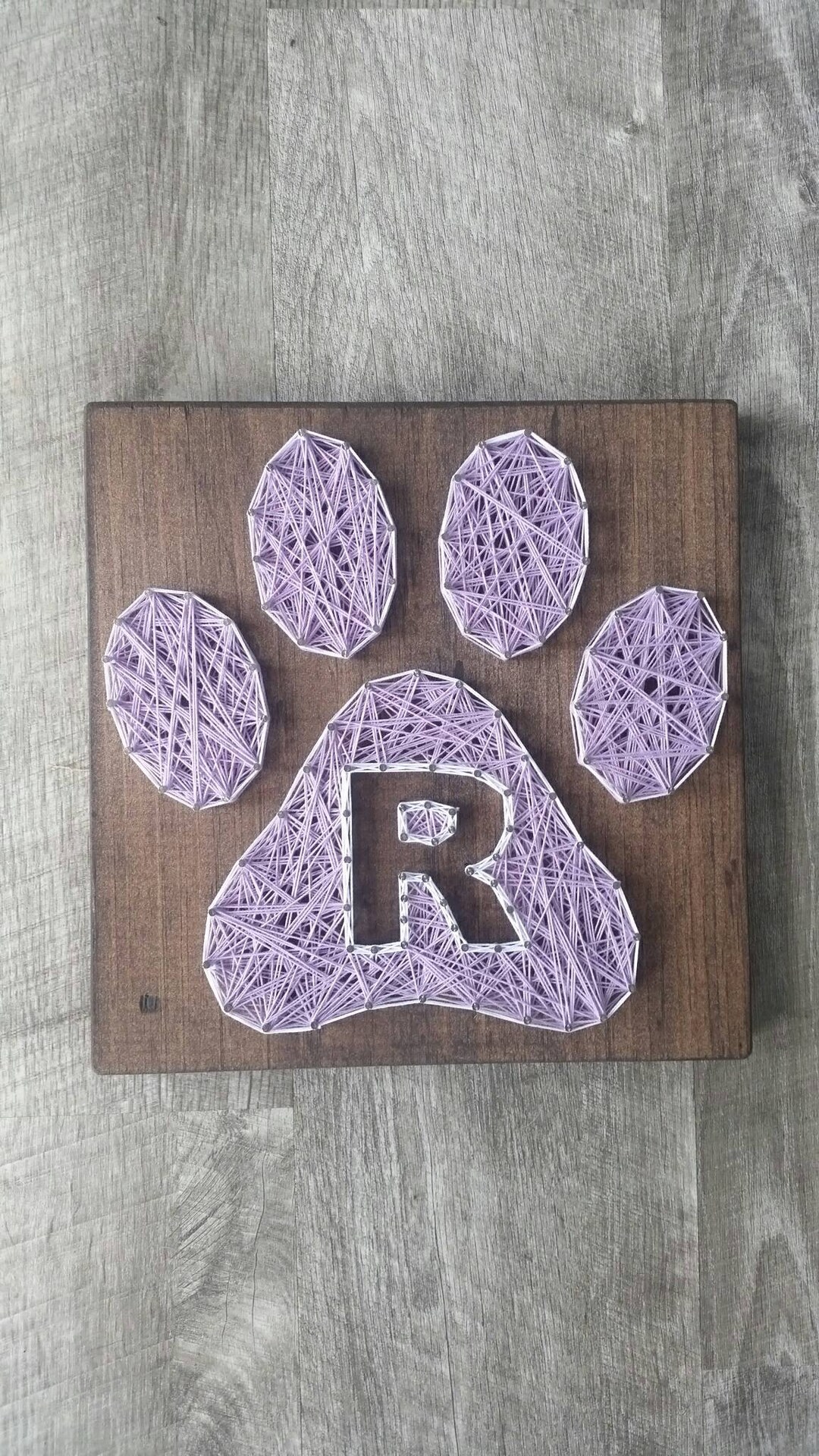 Paw Print String Art With Initial, Paw Print, Dog Lover, Animal Lover ...