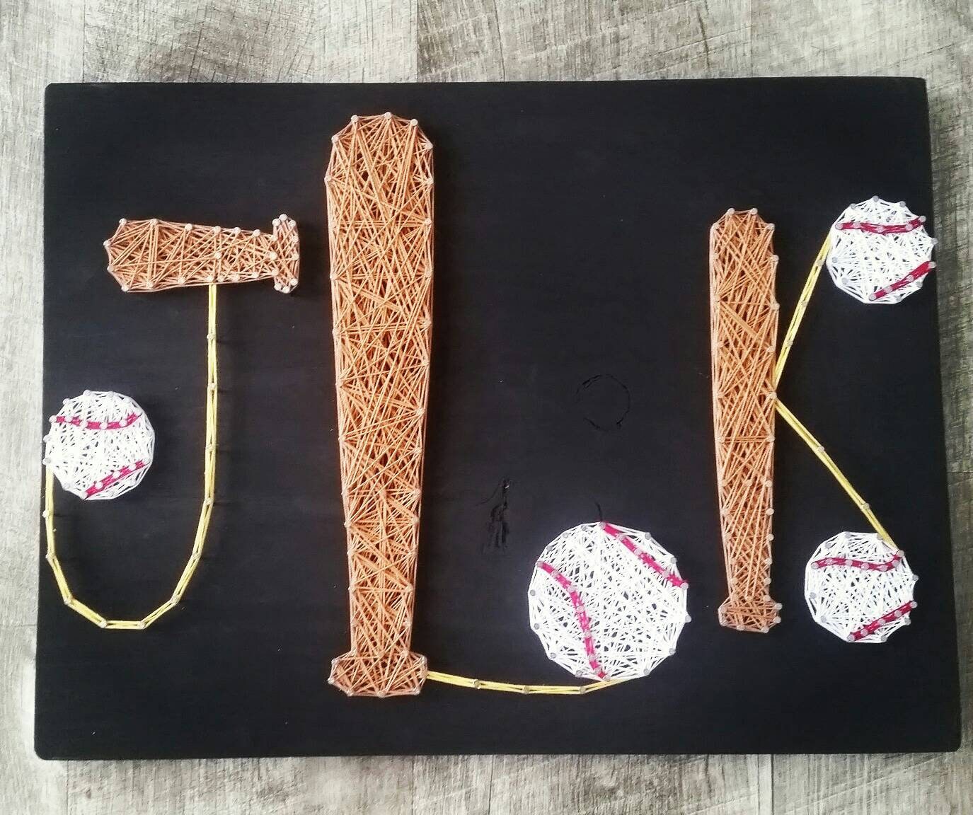 Baseball Monogram String Art Baseball Theme Baseball Baby | Etsy
