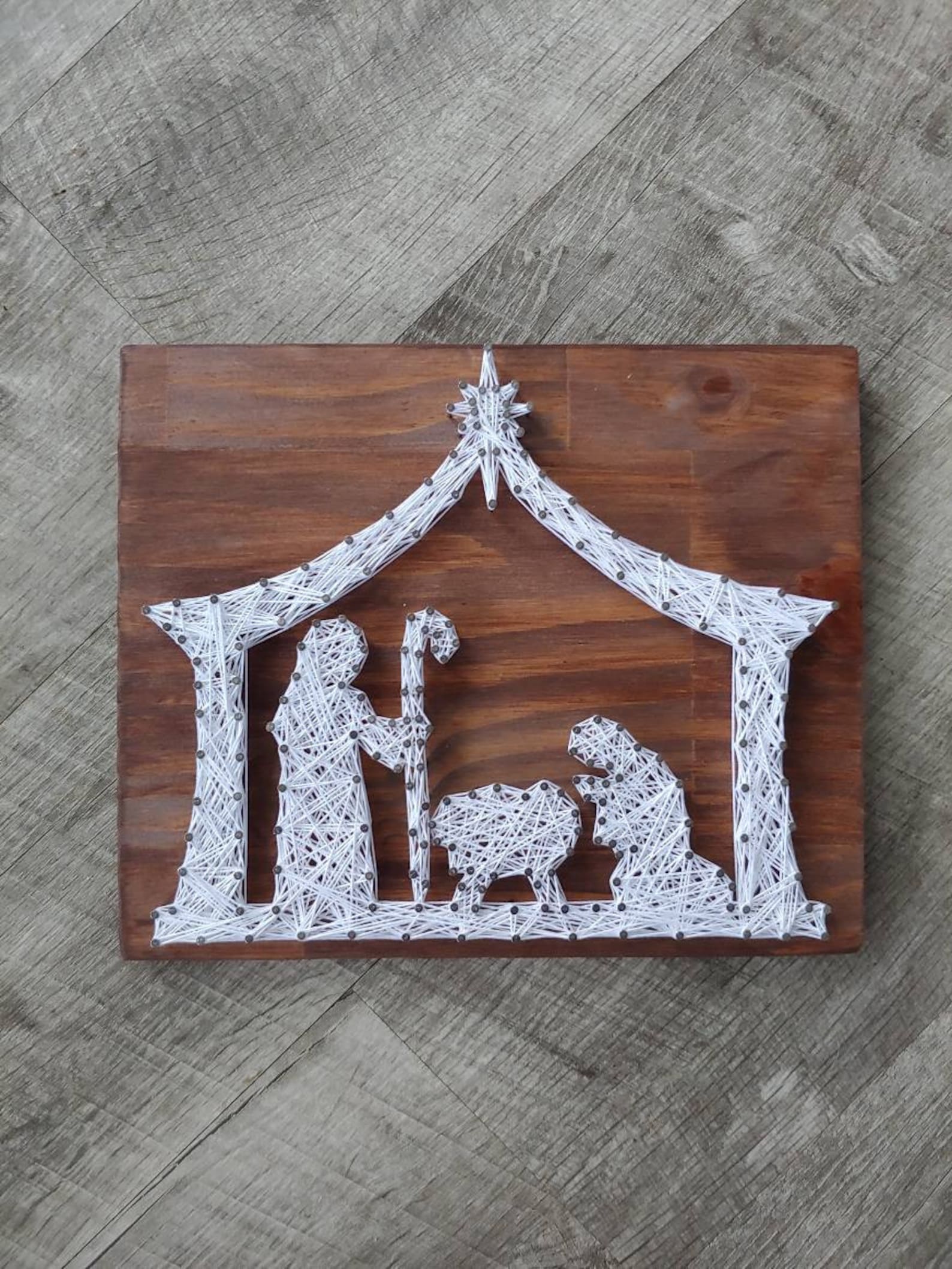 Christmas Nativity String Art Nativity Piece Unique - Etsy