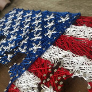 American Flag String Art With Soldier Silhouettes, American String Art ...