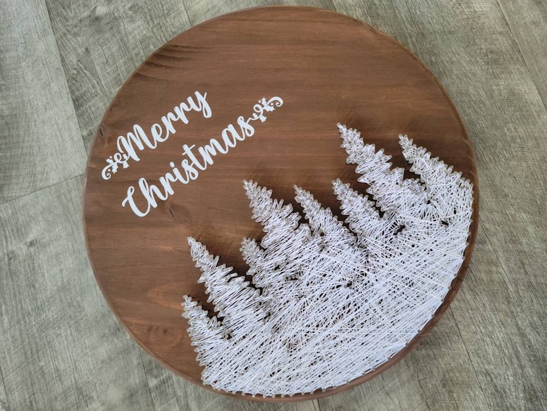 Merry Christmas String Art Christmas Tree Decor Christmas - Etsy