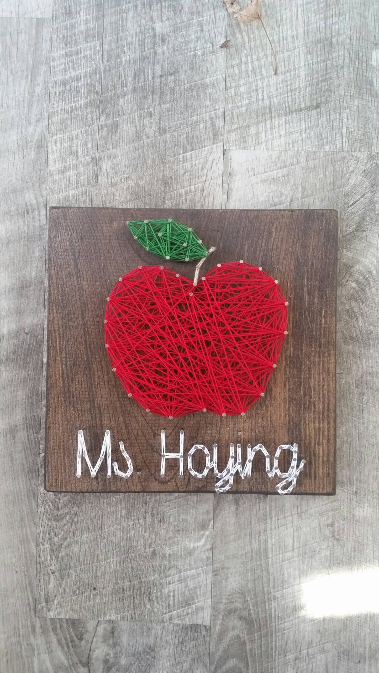 Teacher's Gift Custom Teacher String Art Apple String - Etsy