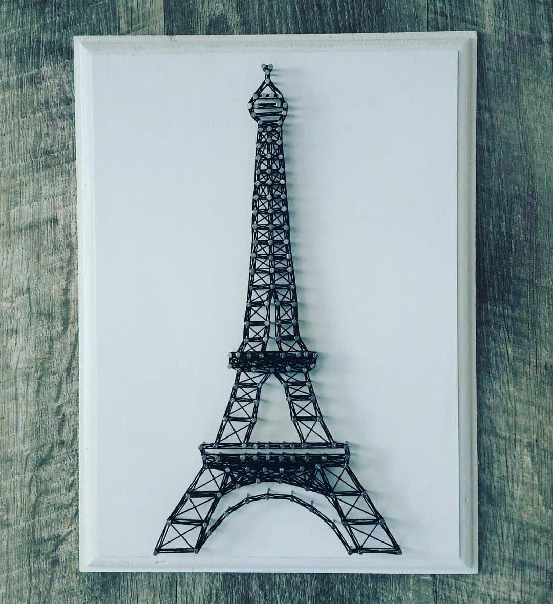 Eiffel Tower Custom String Art on Wooden Plaque, Paris, France, French Theme, French Decor - Etsy