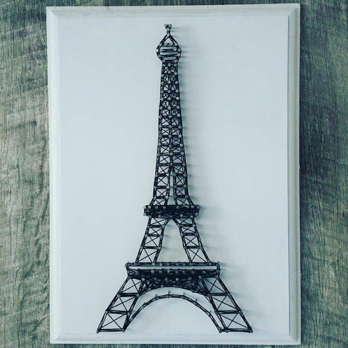 Eiffel Tower Custom String Art on Wooden Plaque Paris - Etsy