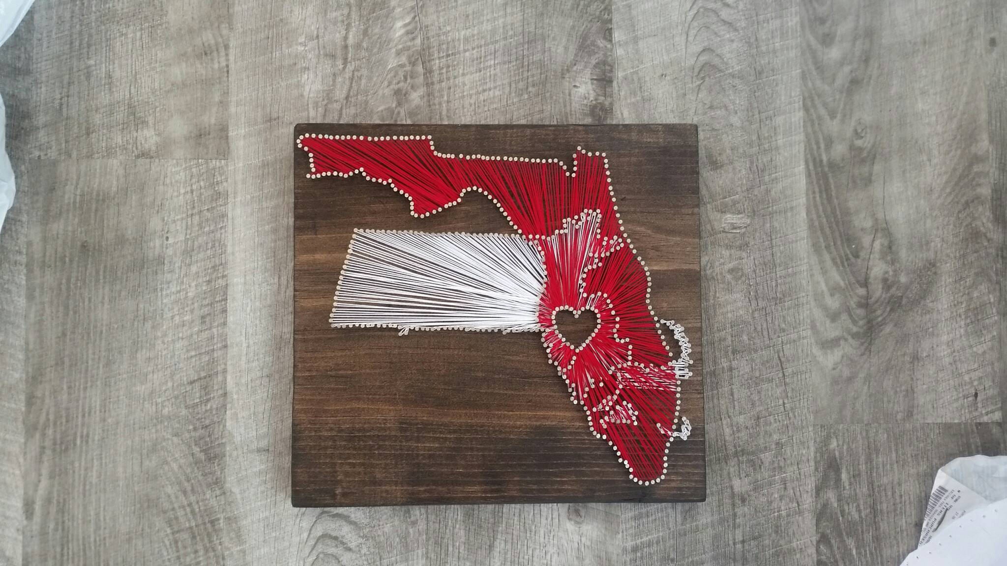 TWO State String Art nail art Heart in 2 places string art | Etsy