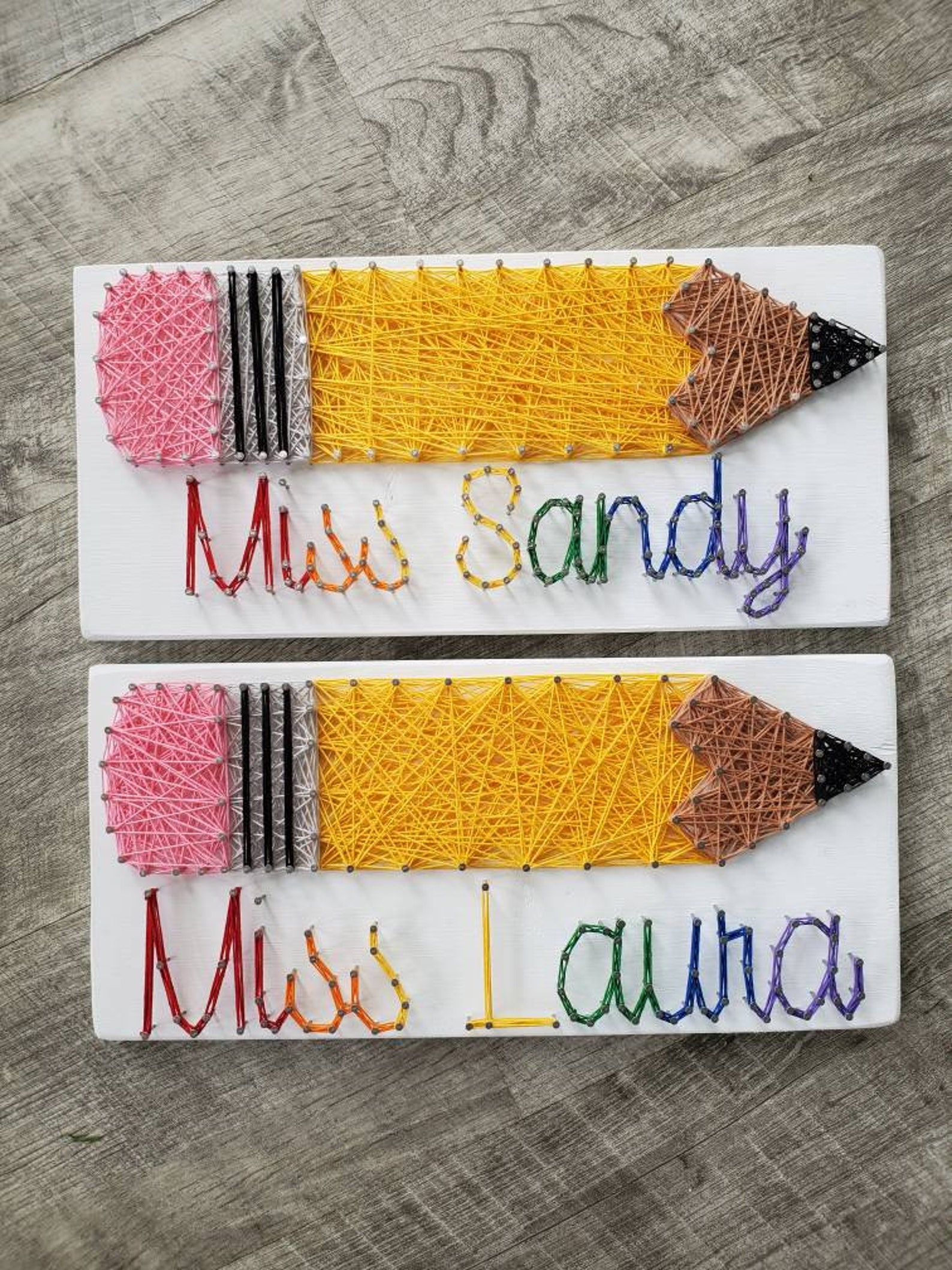 Teacher's Gift Custom Teacher String Art Pencil String | Etsy