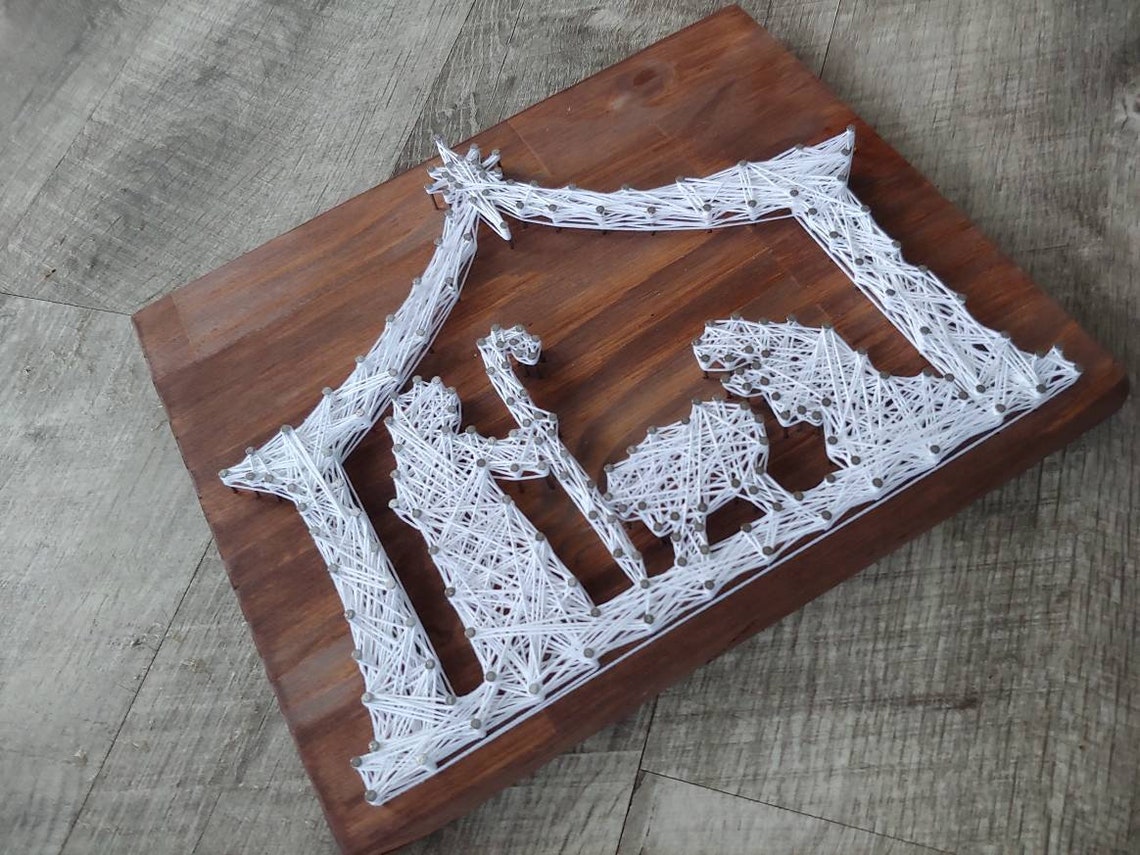 Christmas Nativity String Art Nativity Piece Unique - Etsy