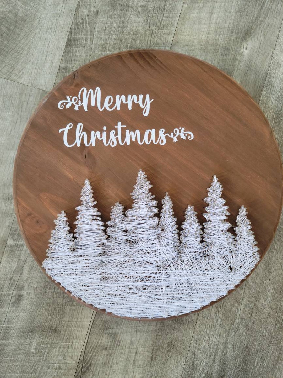 Merry Christmas String Art Christmas Tree Decor Christmas - Etsy