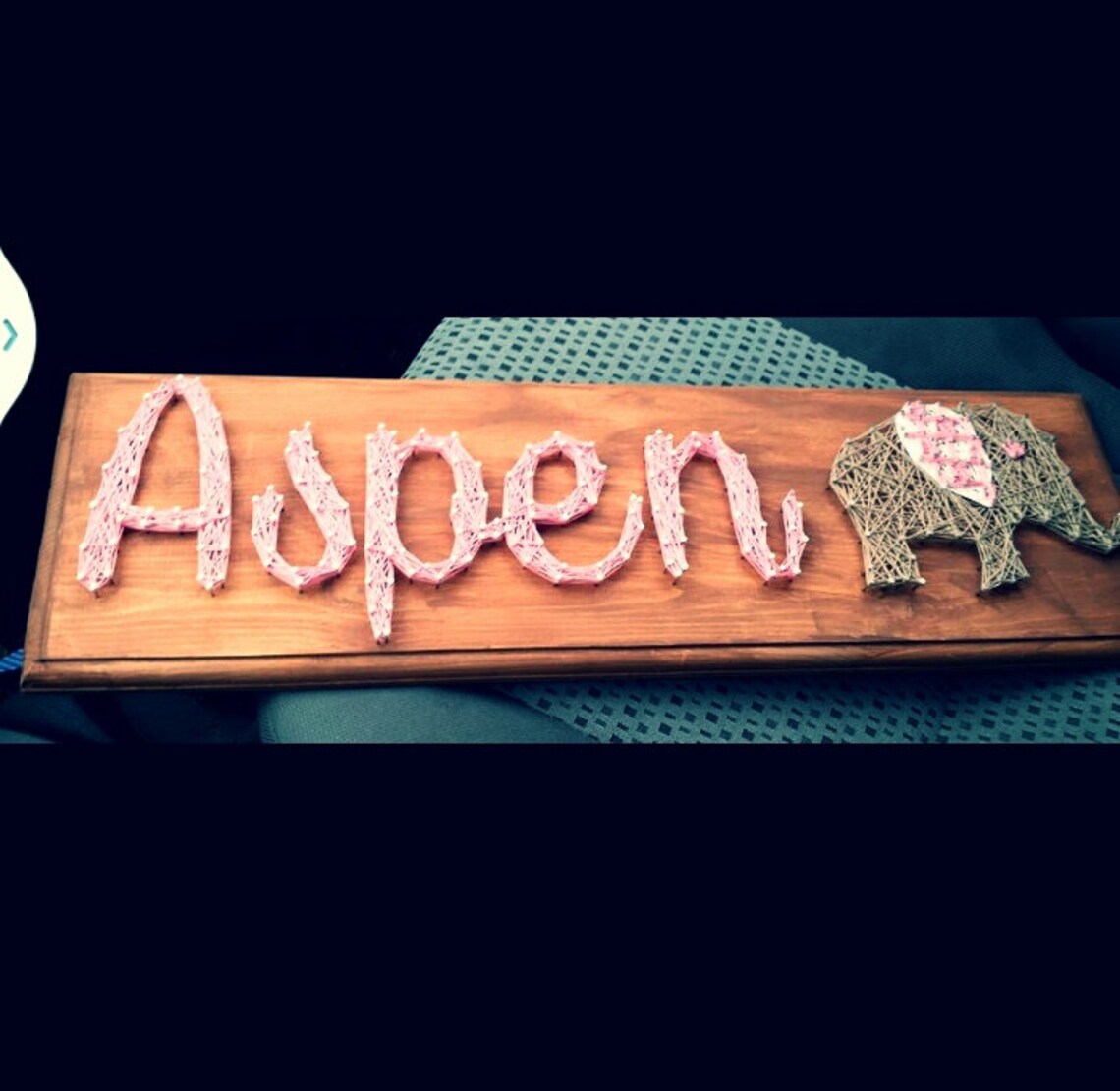 Custom Name String Art With Elephant Design Baby Shower Gift | Etsy