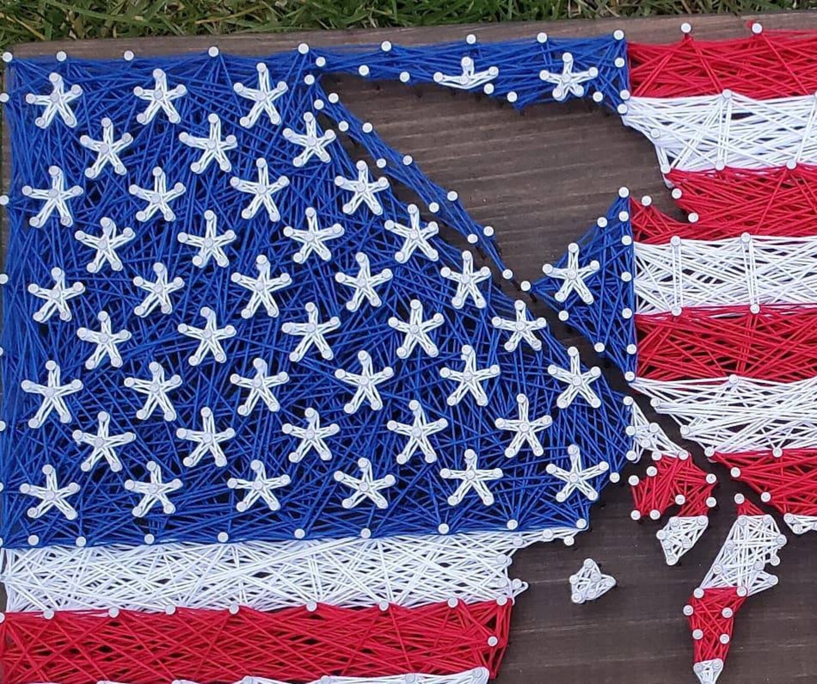 American Flag String Art With Iwo Jima Soldier Silhouettes - Etsy