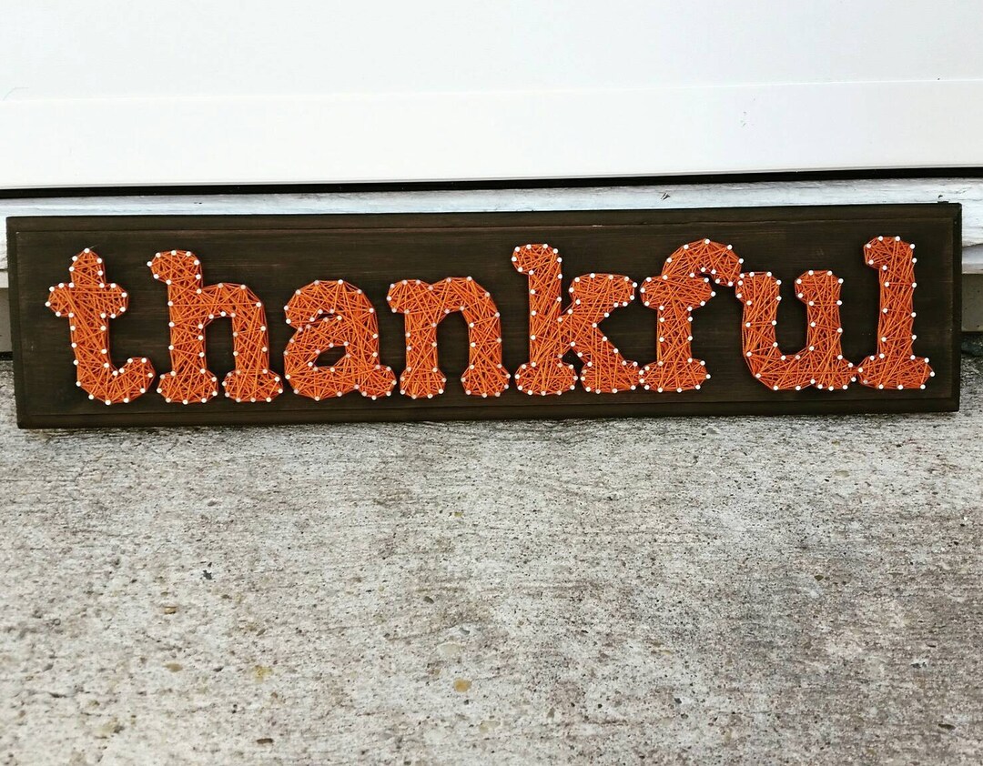 Thankful String Art, Pumpkin String Art, Decor, Mantle Piece, Thankful ...