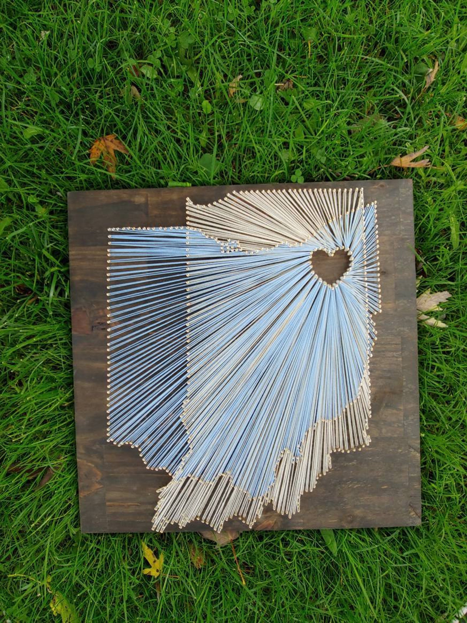 LARGE Two State String Art Nail Art Heart in 2 Places String - Etsy