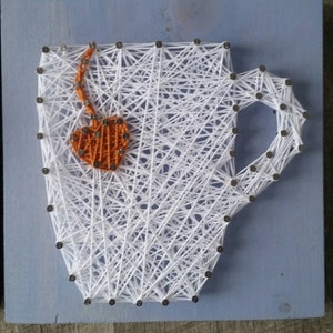 Mini Coffee Cup String Art, Mini Tea Cup String Art, Coffee Lover, Tea ...
