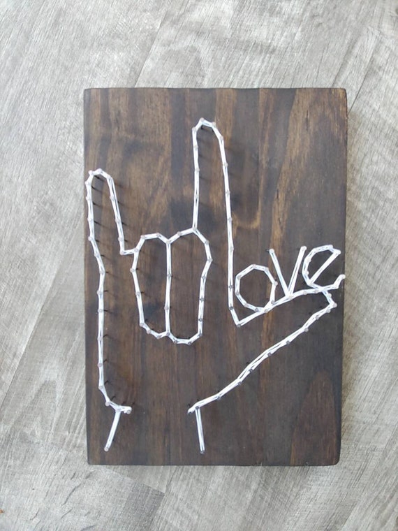 LOVE String Art American Sign Language Love Sign Language I | Etsy