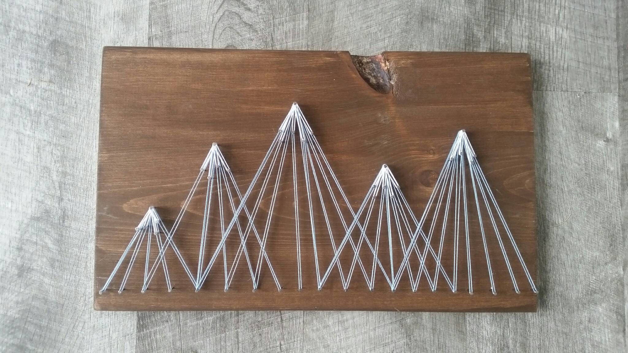 Mountain String Art 5 Peaks Mountain Sign Adventure Theme | Etsy