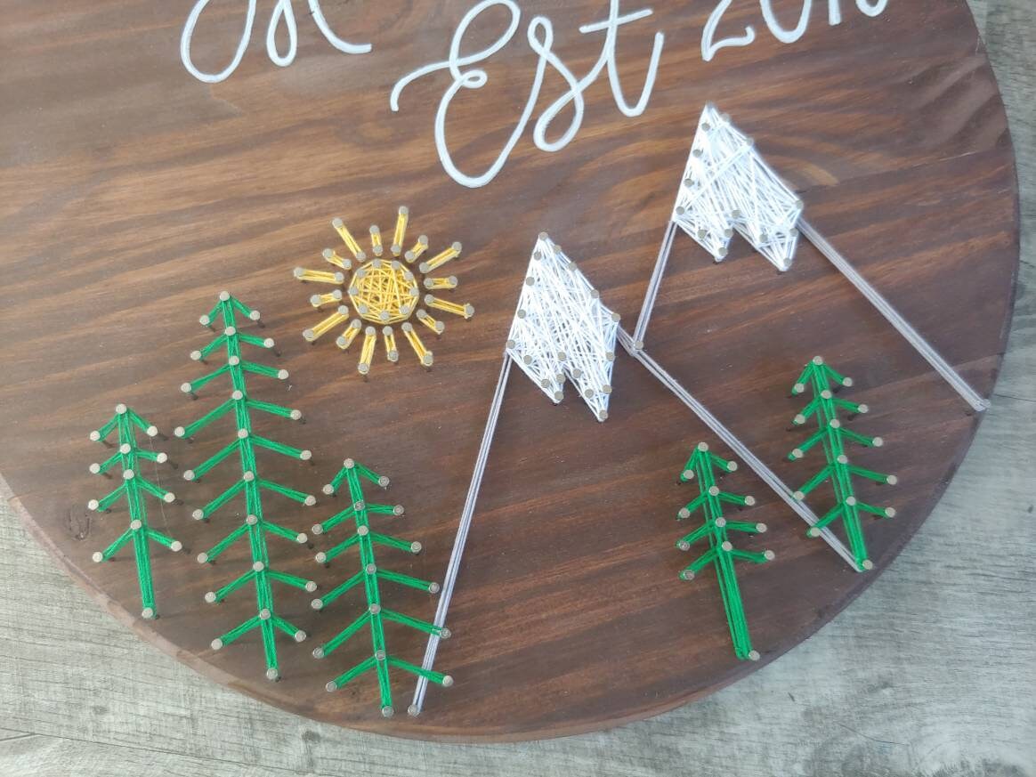 Custom Wedding Gift Mountain String Art Anniversary Gift | Etsy