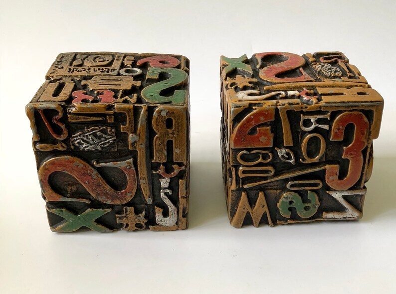 Sheldon Rose Midcentury Alphasculpt Vintage Typeset Cube | Etsy