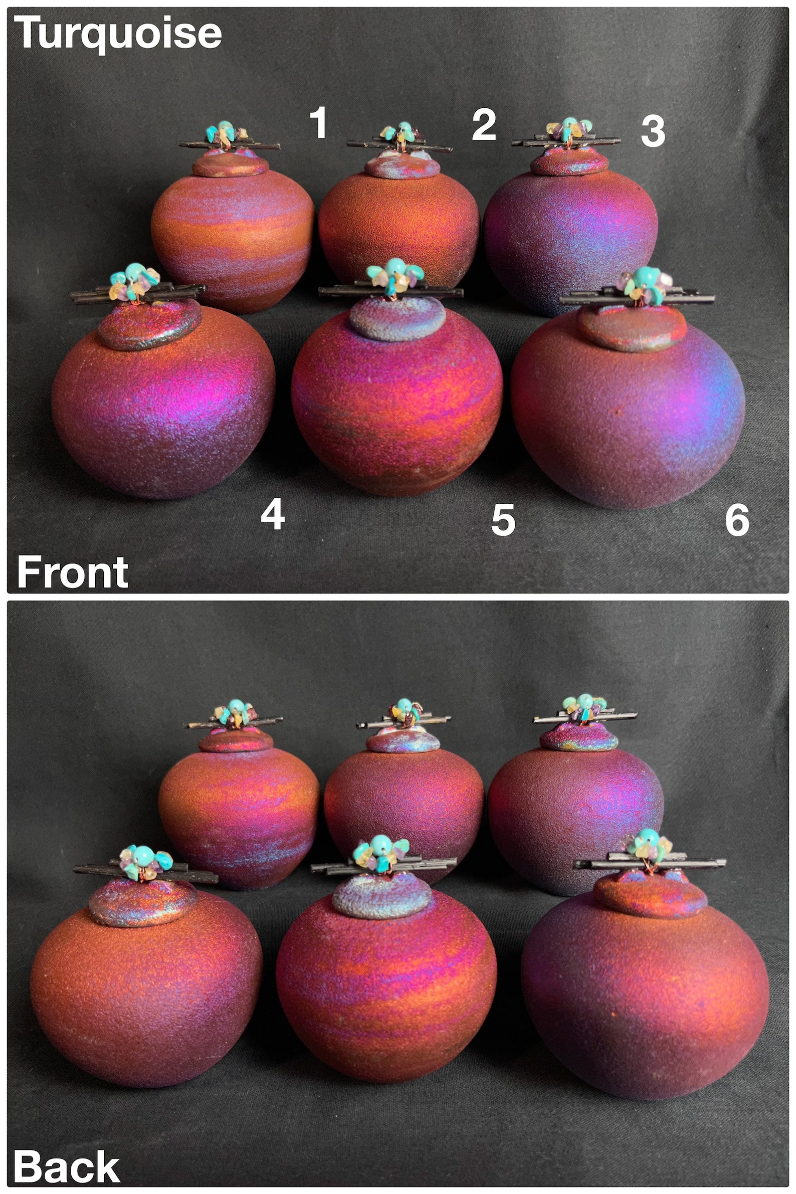 Small Raku Fetish Dream Catcher Jars With Copper Wire Paper Scroll ...
